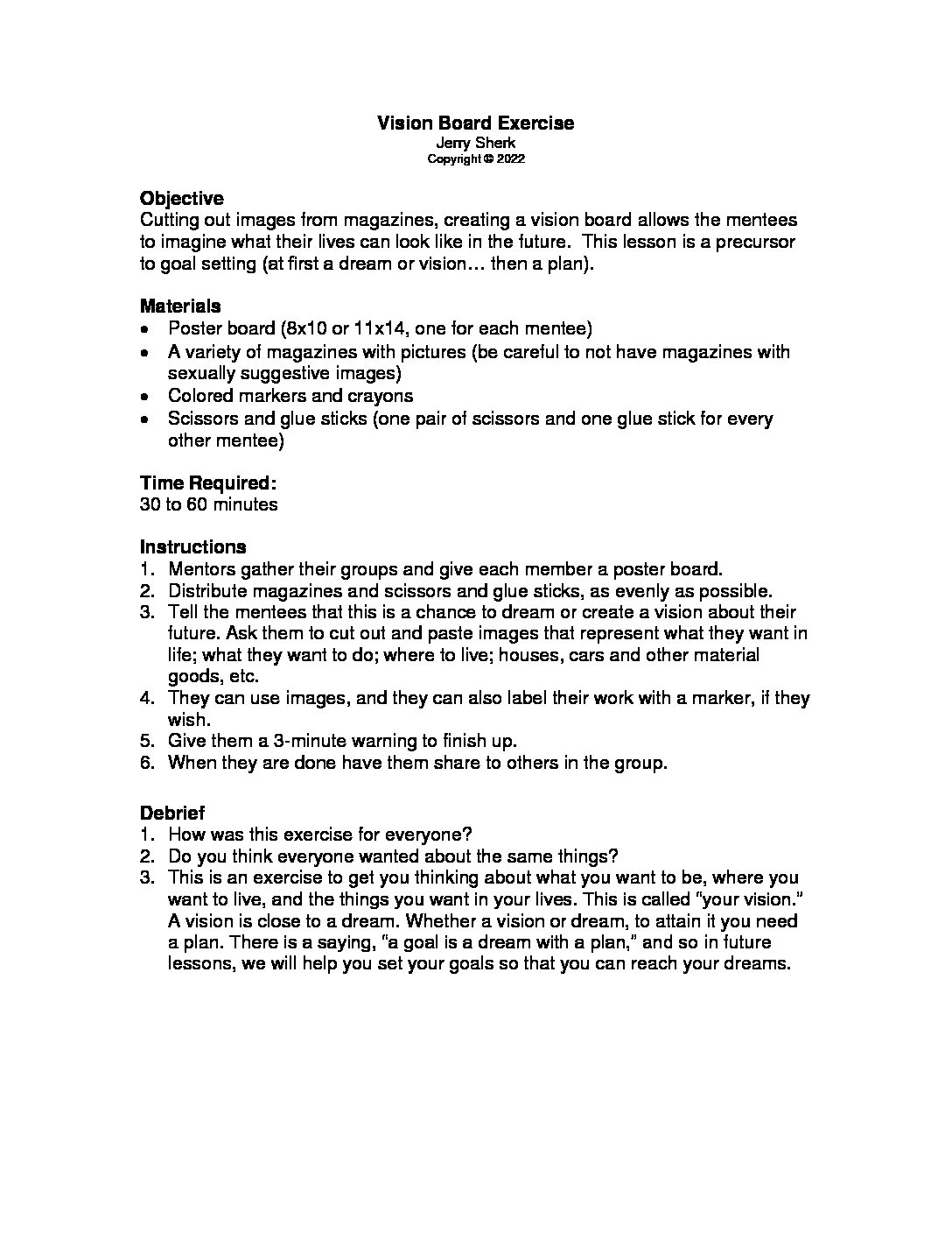 Vision Board Activity | Mentor Tutor Connection